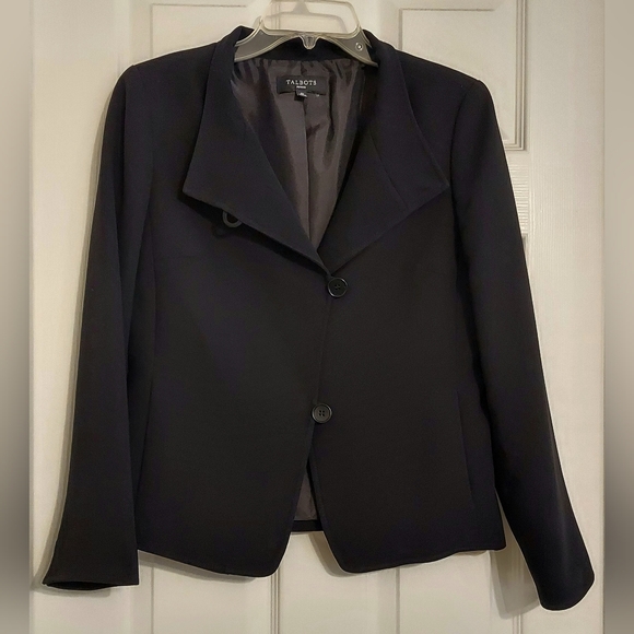 Talbots | Jackets & Coats | Talbots 8p Black Asymmetrical 3button Suit ...